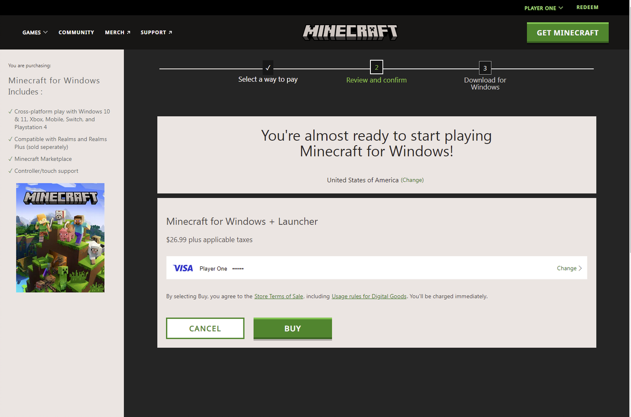 Minecraft Checkout Instructions and FAQ – Home